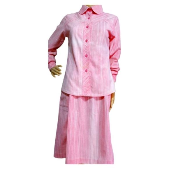 Vintage | Skirts | Vintage 670sone Mainplace Pink Textured Skirt Set Sz ...